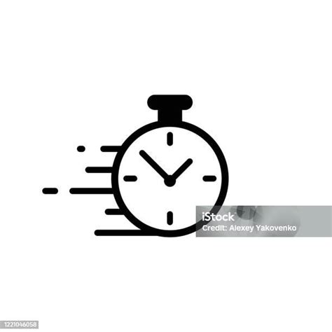 秒表計時表時間時鐘圖示在黑色簡單的設計在孤立的白色背景eps 10 向量向量圖形及更多倒數圖片 倒數 分針 剪裁圖 Istock