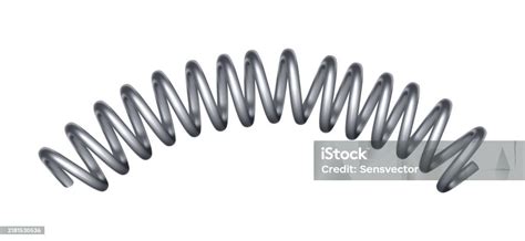 금속 스프링 나선형 모양 소용돌이 선 또는 구부러진 철사 코드 충격 흡수 장치 또는 장비 부속의 벡터 현실적 아이콘 예비 또는 유연한 보충 장치 산업 및 엔지니어링 장비