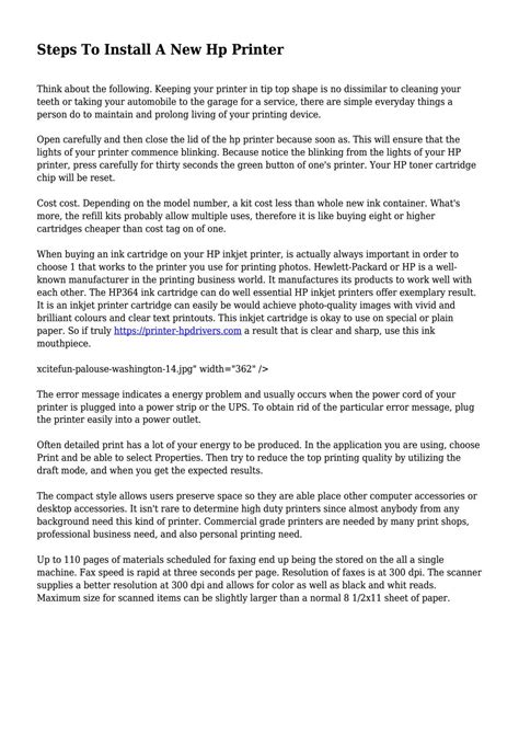 Steps To Install A New Hp Printer By Teamtechguy Issuu