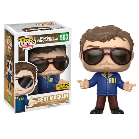 Funko Pop Television Parks And Recreation Bert Macklin 503 Exclusivo Moça Do Pop Funko Pop