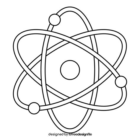 Atom Nucleus Physics Drawing Black And White Clipart Free Download