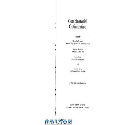 خرید و قیمت دانلود کتاب Combinatorial Optimization ترب