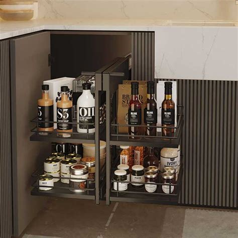 Bastidor Extraíble Articulado En Kit Antracita Para Rincón Ciego Cocina