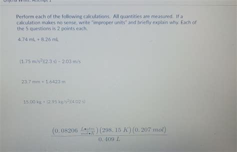 solved perform each of the following calculations all