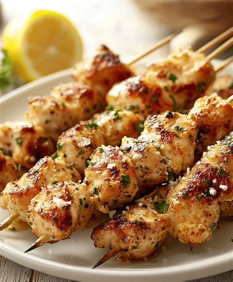 Garlic Parmesan Chicken Skewers Recipe