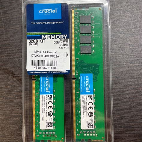 Crucial Ddr4 3200 Udimm 32gb Kit 16gb 2 ｜paypayフリマ