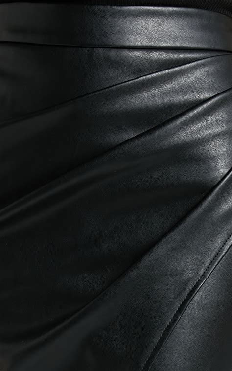 Gena Midi Skirt Split Faux Leather Skirt In Black Showpo Usa