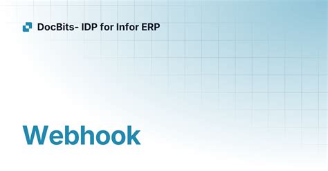 Webhook DocBits IDP For Infor ERP