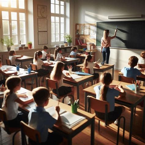 Classroom Scene Premium Ai Generated Image