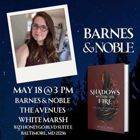 May 18 Local Indie Author Megan L Adams Book Signing Baltimore Md