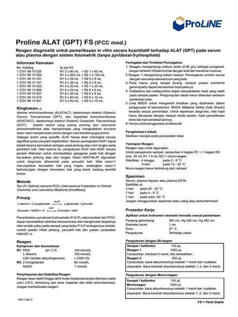 Package Insert Alat Gpt Fs Ifcc Mod Indonesia Ed12 Pdf