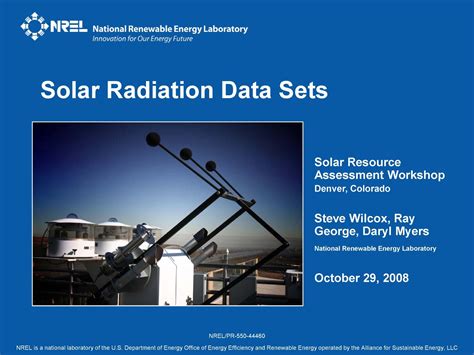 Solar Radiation Data Sets Solar Resource Assessment Workshop Unt Digital Library