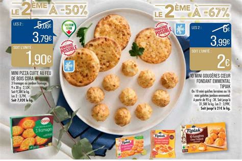 Promo Mini Pizza Cuite Au Feu De Bois Cora Ou 10 Mini Gougères Cœur