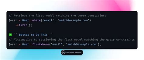 Laravel Php Eloquent Codetips Laraveltips Amir Hosein Soleymani