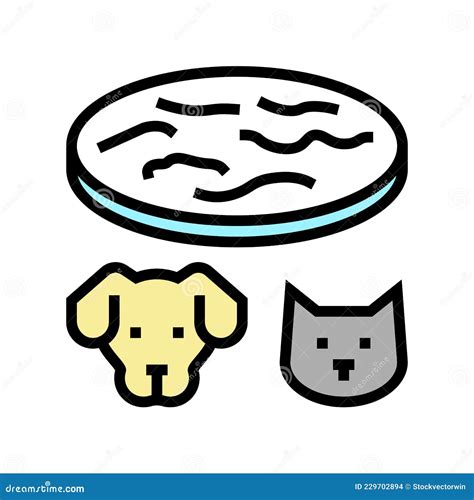 Tapeworm Animal Disease Color Icon Vector Illustration Stock Vector