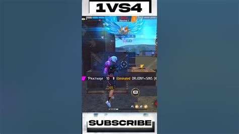 1vs4 Only Kingfisher⚡in Close Range 🤯🔥 1vs4📲free Fire 1vs4 Shorts