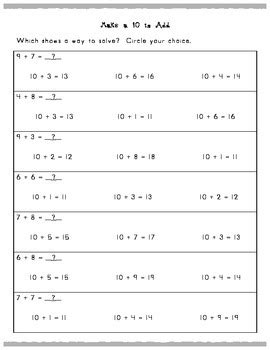 Addition Strategy Make A Ten To Add By Laugh Live Love Teach TPT