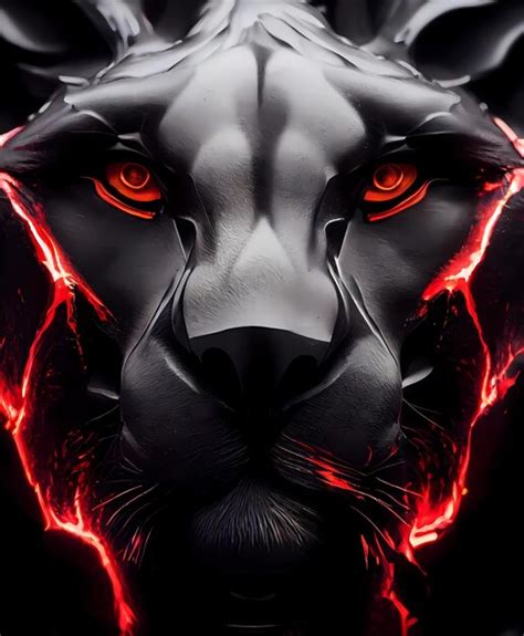 Premium Ai Image Fire Lion