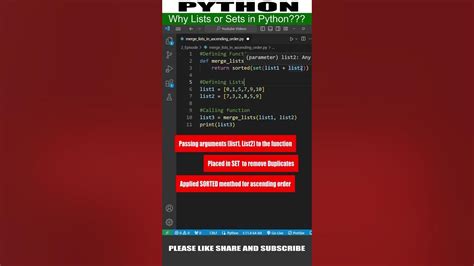 “mastering Python Lists Set Sorted And Duplicates Demystified” Lists Set Python3 Shorts