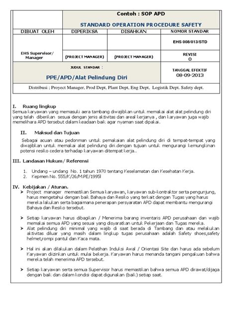 Lampiran 5 Sop Apd Pdf
