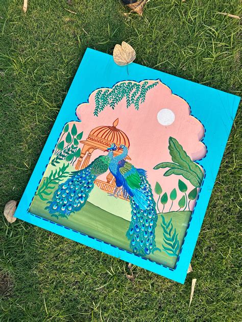 Peacock Love Jharokha Bulbuli Handcrafted India