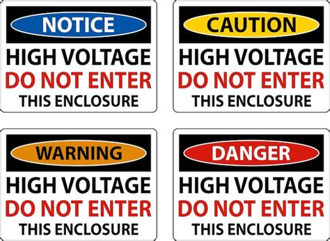 Premium Vector High Voltage Do Not Enter Enclosure Sign