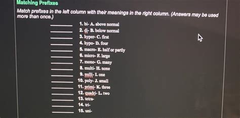 Solved Matching Prefixes Match Prefixes In The Left Column