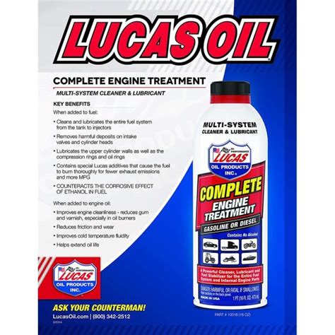 Lucas Complete Engine Treatment 473ml Loyal Parts