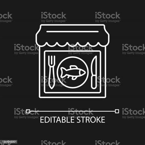 다크 테마를 위한 해산물 레스토랑 화이트 리니어 아이콘 개념에 대한 스톡 벡터 아트 및 기타 이미지 개념 검은색 게 Istock