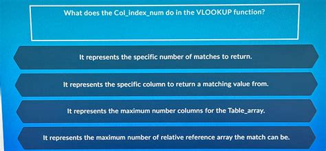 solved what does the col index num do in the vlookup