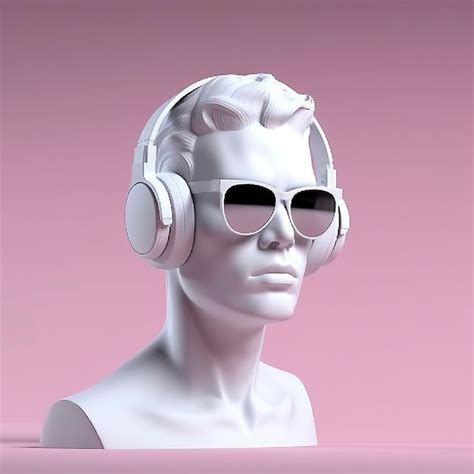 premium photo minimal scene of sunglasses and headphones on human
