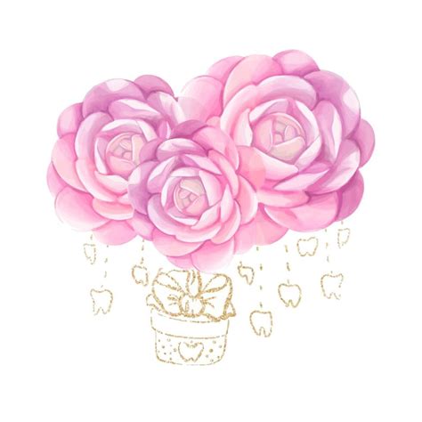 Watercolor T From Fairy Tooth Congratulation First Teeth Dental