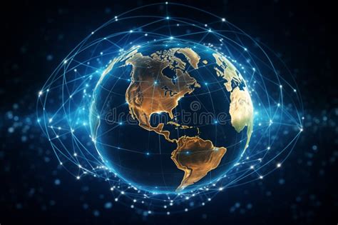 Global Network Connection Technology And Global Business By Generative Ai Stock Illustration