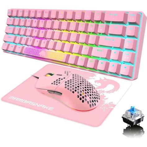 60 Clavier De Jeu Mécanique Compact 18 Rgb Light Type C Filaire 68