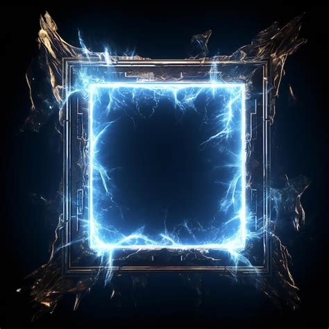 Premium Photo Glowing Frame With Lightning Bolts Coming Out On Black