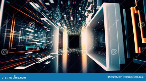 Abstract Image Depicting The Interaction Between Data Sets And Machine