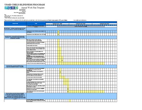 Project Work Plan Template Excel