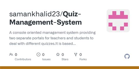 Github Samankhalid Quiz Management System A Console Oriented Management System Providing