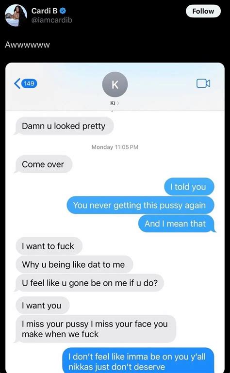 Cardi B Leaks Alleged Text Of Offset Begging Her For Sex Statepress Ng