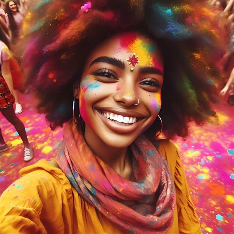 Premium Photo Holi Festival Of Colors With Womans In Vibrant Celebration