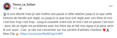 Fin De La Relation Entre Tiesco Le Sultan Et Lolo Beauté Ce Qui Sest