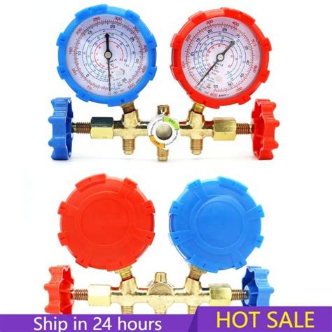 매니폴드 게이지 냉매 에어컨 메니폴드 세트 도구 호스 후크 포함 에어 티몬