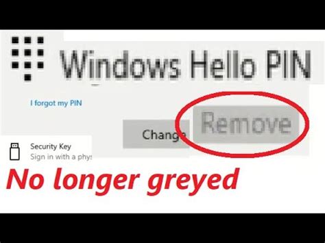 Remove The Windows Hello PIN YouTube