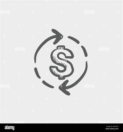 Le Symbole Du Dollar Avec Licône Flèche Sketch Image Vectorielle Stock