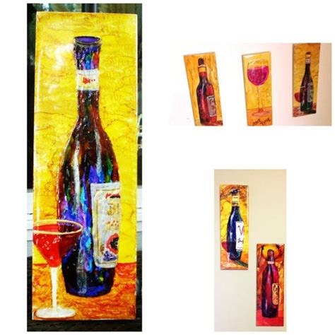 Ceramic Tile Art Decorative Tile Decor Wine Bottle Wall Tile Art