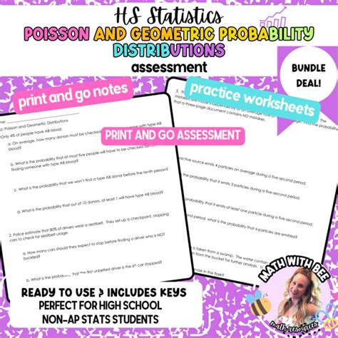 Geometric And Poisson Probability Distribution Assessment Quiz For