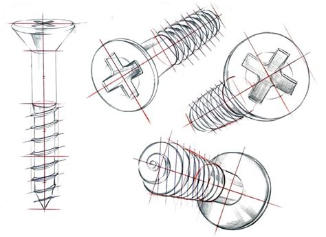 형태 구조 드로잉 나사못 드로잉 미술 구도 스케치