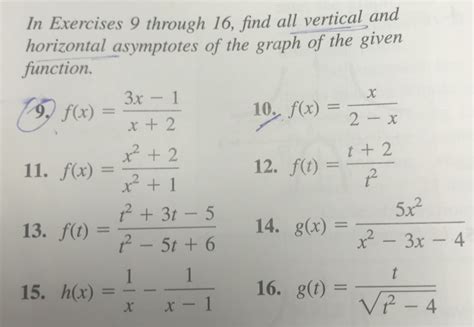 Solved In Exercises 9 Through 16 Find All Vertical And