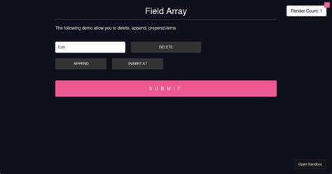 React Hook Form Usefieldarray Forked Codesandbox