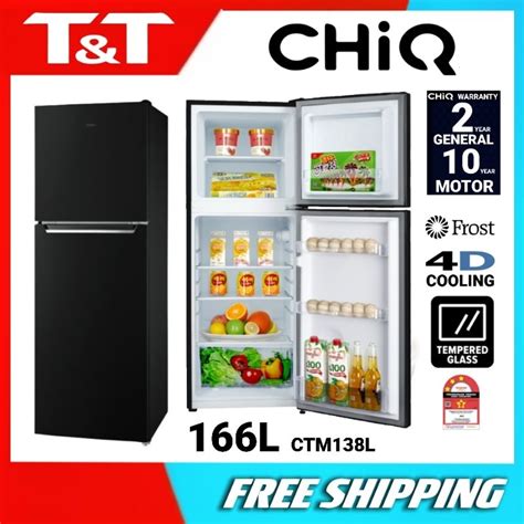 NEW CHiQ Fridge 2 Door Refrigerator (166L) CTM138L | Shopee Malaysia